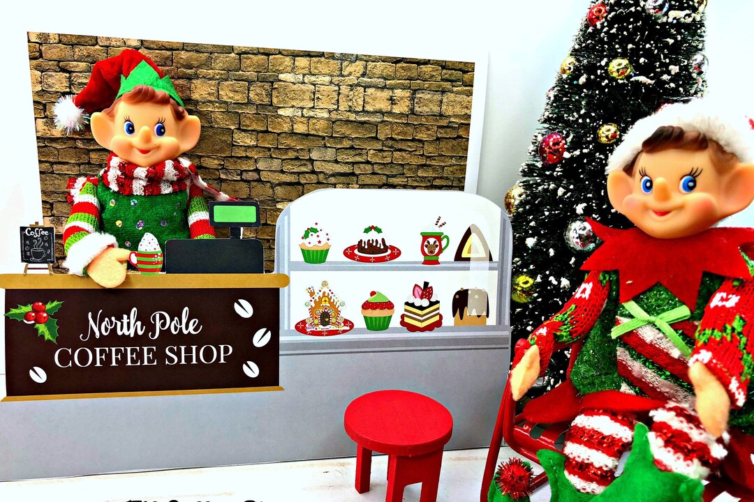 Printable Elf Prop HOT COCOA & SWEETS Counter Stand Elf Printable Cafe ...
