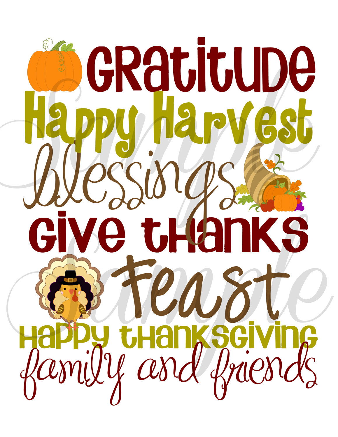 THANKSGIVING Subway Art PRINTABLE Download Wall Art Print - Etsy