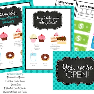 Play Sushi Cuisine MENU Set Digital Printable Kids Restaurant Cafe ...