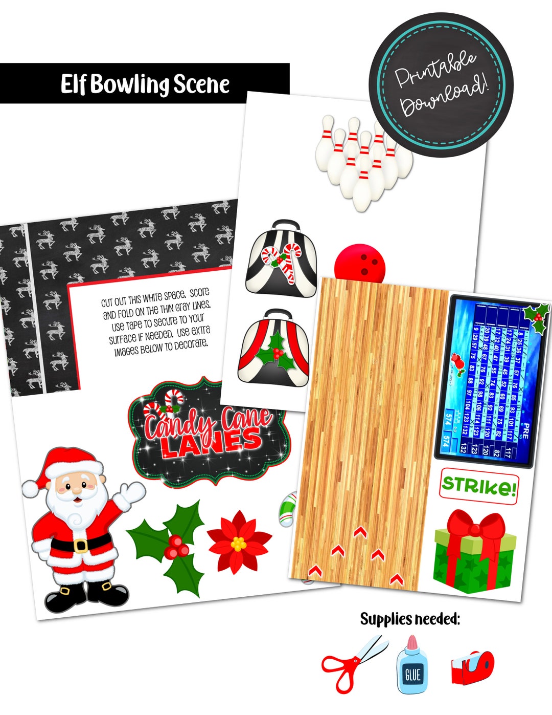 Printable Elf Bowling Game | Christmas Elf Props Accessories | Elf ...
