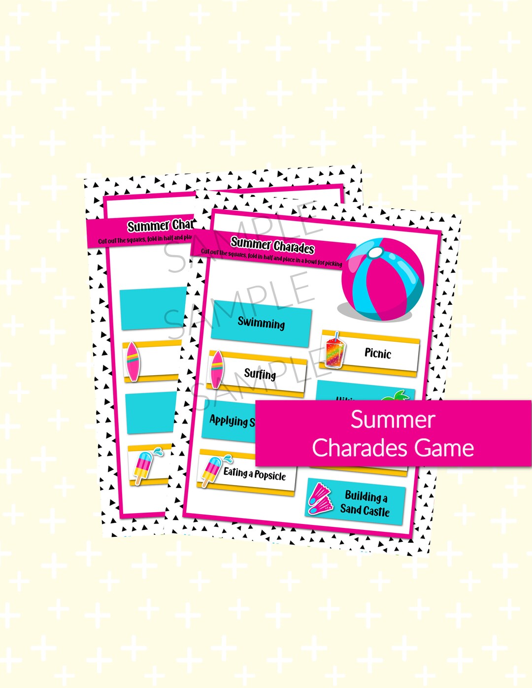 Summer CHARADES Games Activity Teen Ice Breaker School Party Printable ...