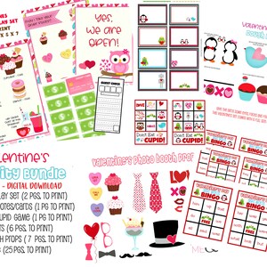 Printable VALENTINES Activity BUNDLE Printable Games Bingo Printable ...