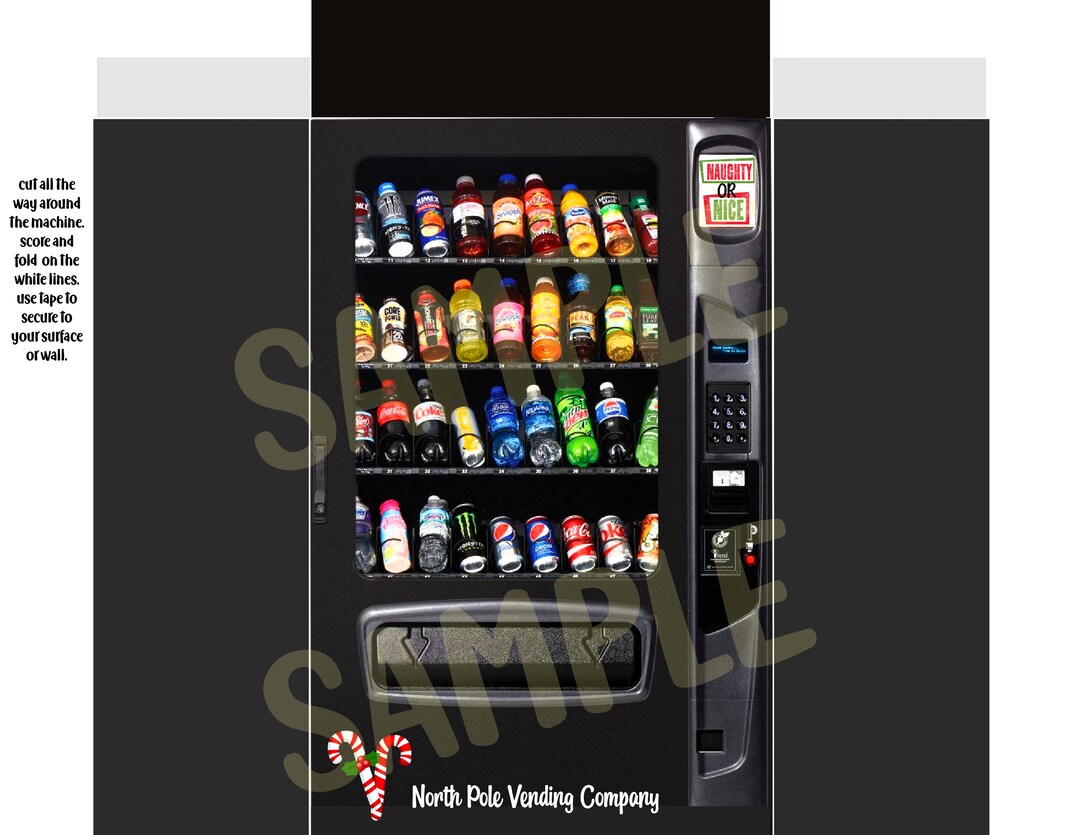 Elf Printable VENDING MACHINE - North Pole Snacks Drinks - Christmas ...