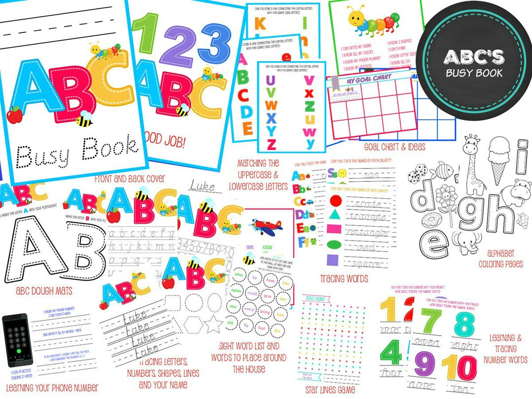 BUSY Book - Abc's Instant Download Kids PERSONALIZED for Your Child ...