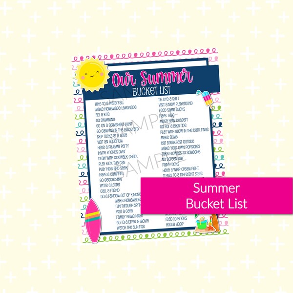 Teen Summer Bucket List - Etsy