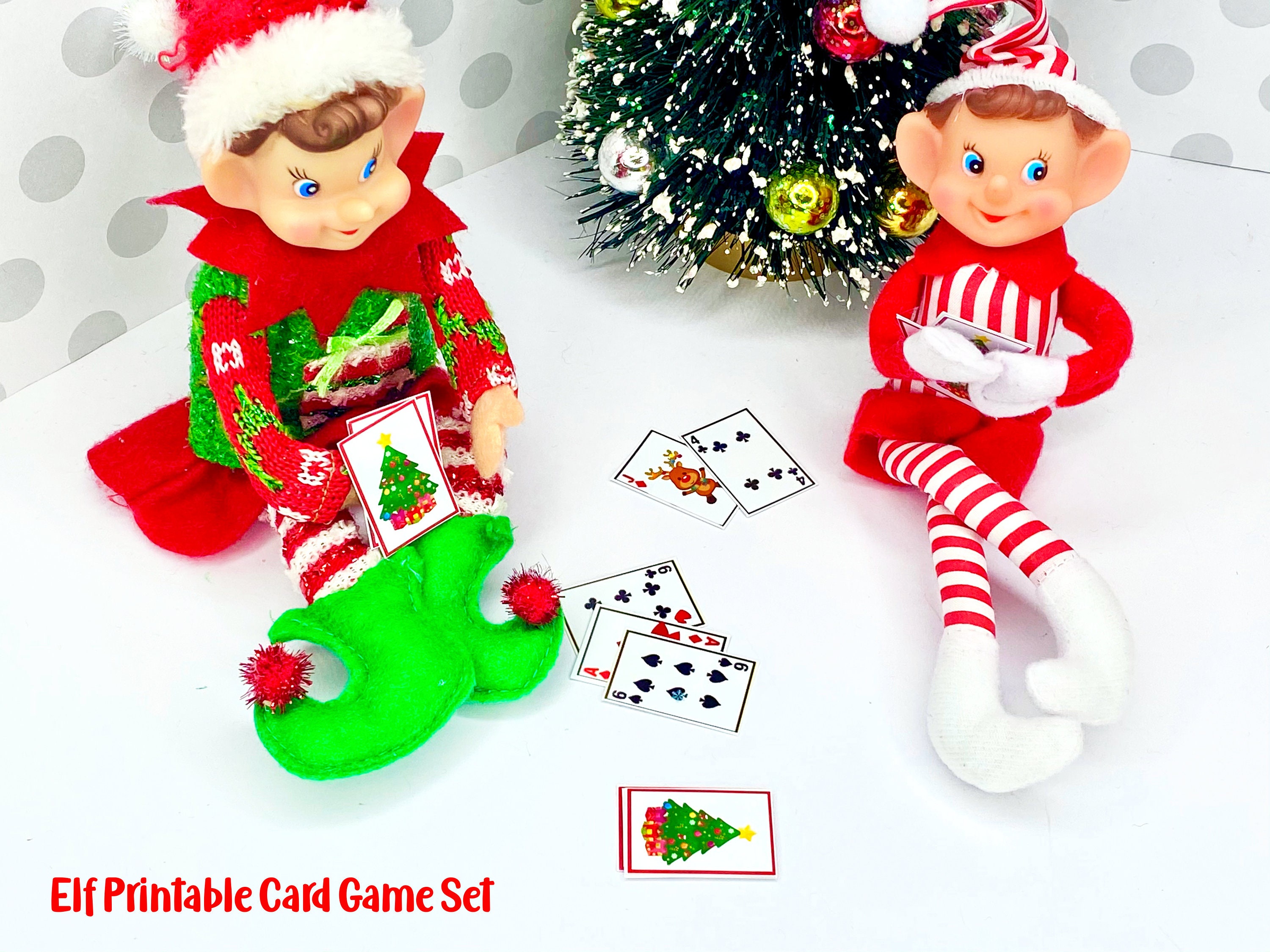 Printable Elf Playing Cards Set | Mini Elf Props Accessories | Elf ...