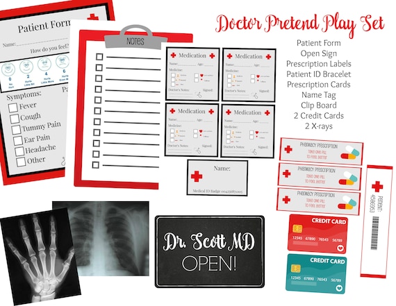 PRETEND Play DOCTOR Physician Exam Printable Download Kids - Etsy