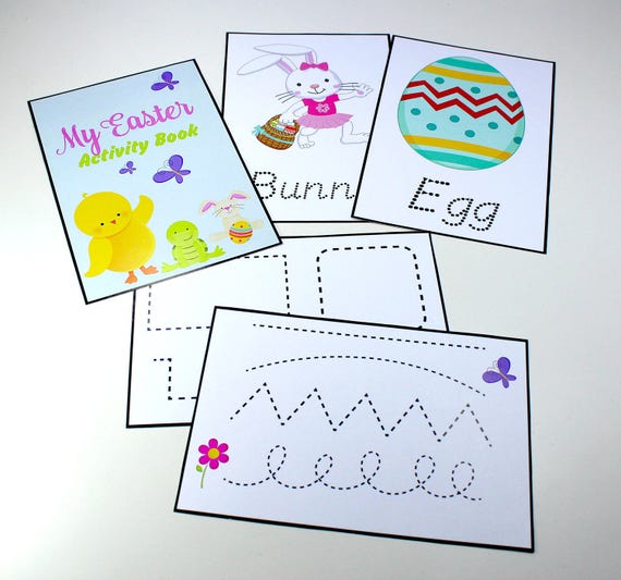 Easter Bunny TRACING Activity Pages PRINTABLE Download Fun | Etsy