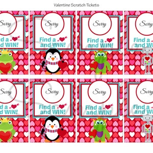 Printable Valentines Day Printable SCRATCH OFF Ticket Printable Game ...