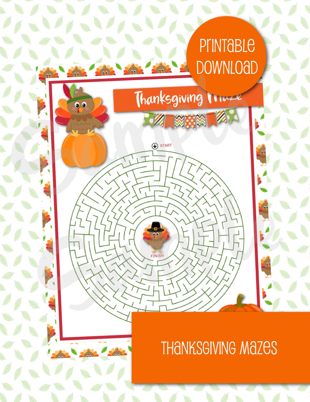 Thanksgiving Maze Printable | Fun Kids Activity | Turkey Game for ...