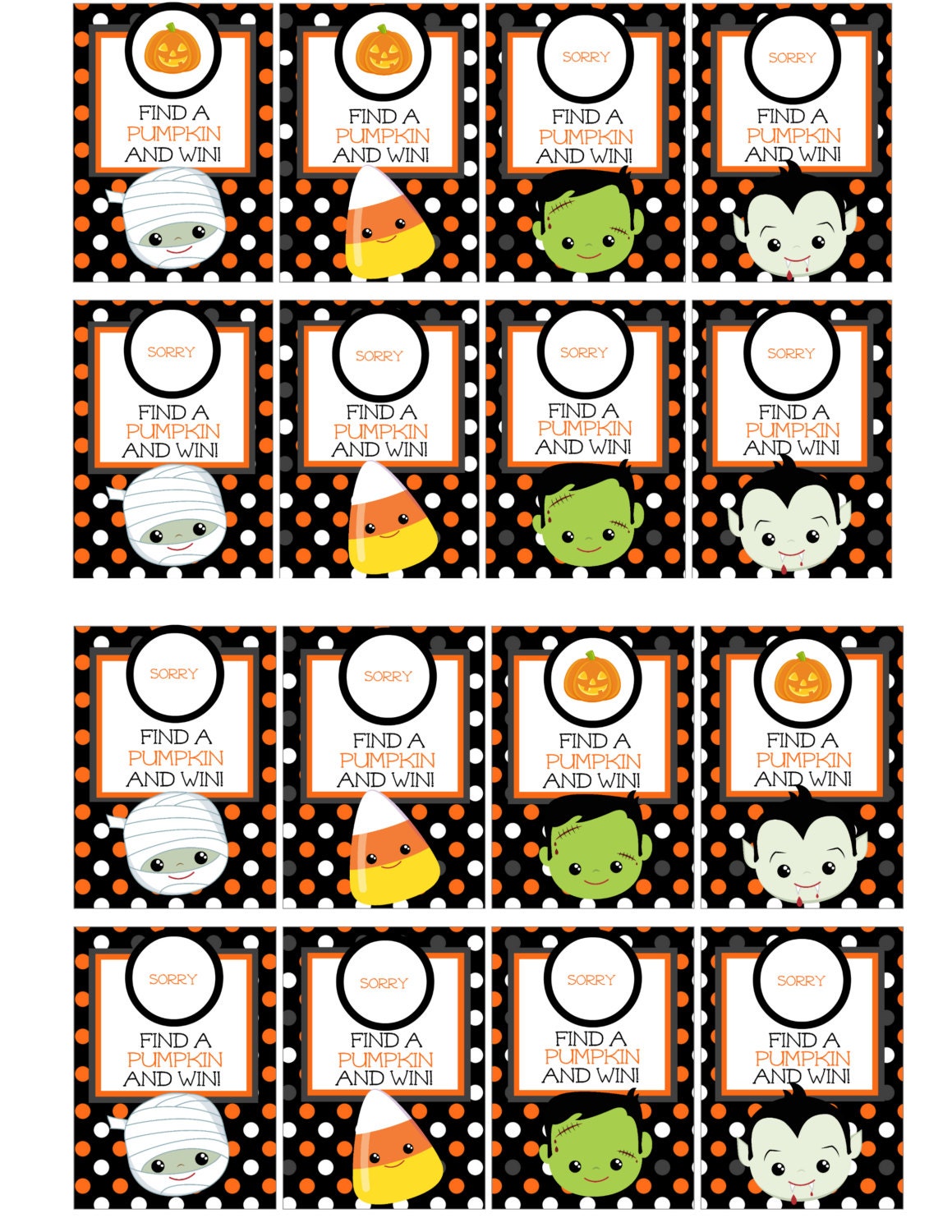 INSTANT Download HALLOWEEN Scratch off Ticket Game Printable - Etsy
