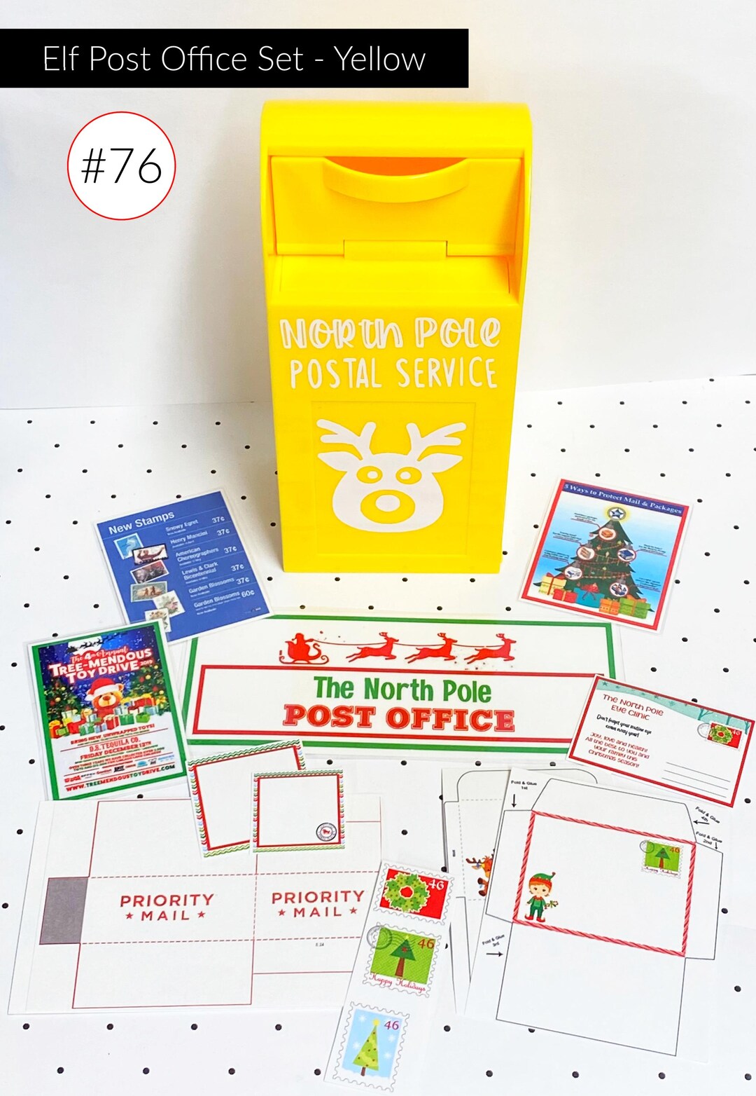 Yellow Elf Mailbox Set – North Pole Post Office Props - Etsy