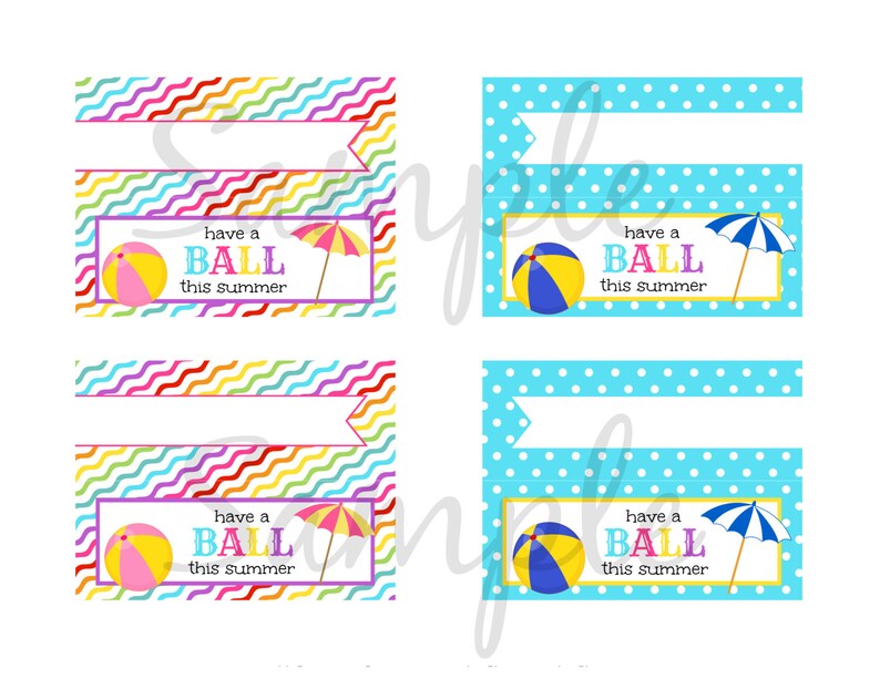 Have a Ball This SUMMER 4 X 1.5 Goodie Treat Bag Topper | Etsy