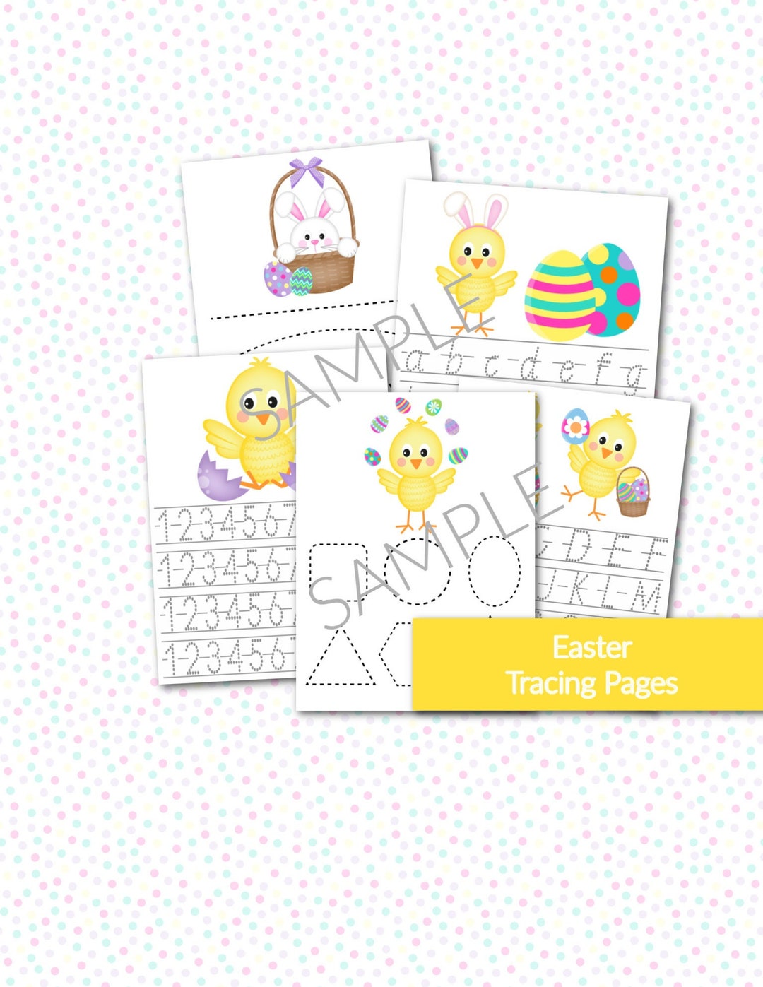 EASTER Tracing Activity Pages PRINTABLE Download Fun Kids DIY Instant ...