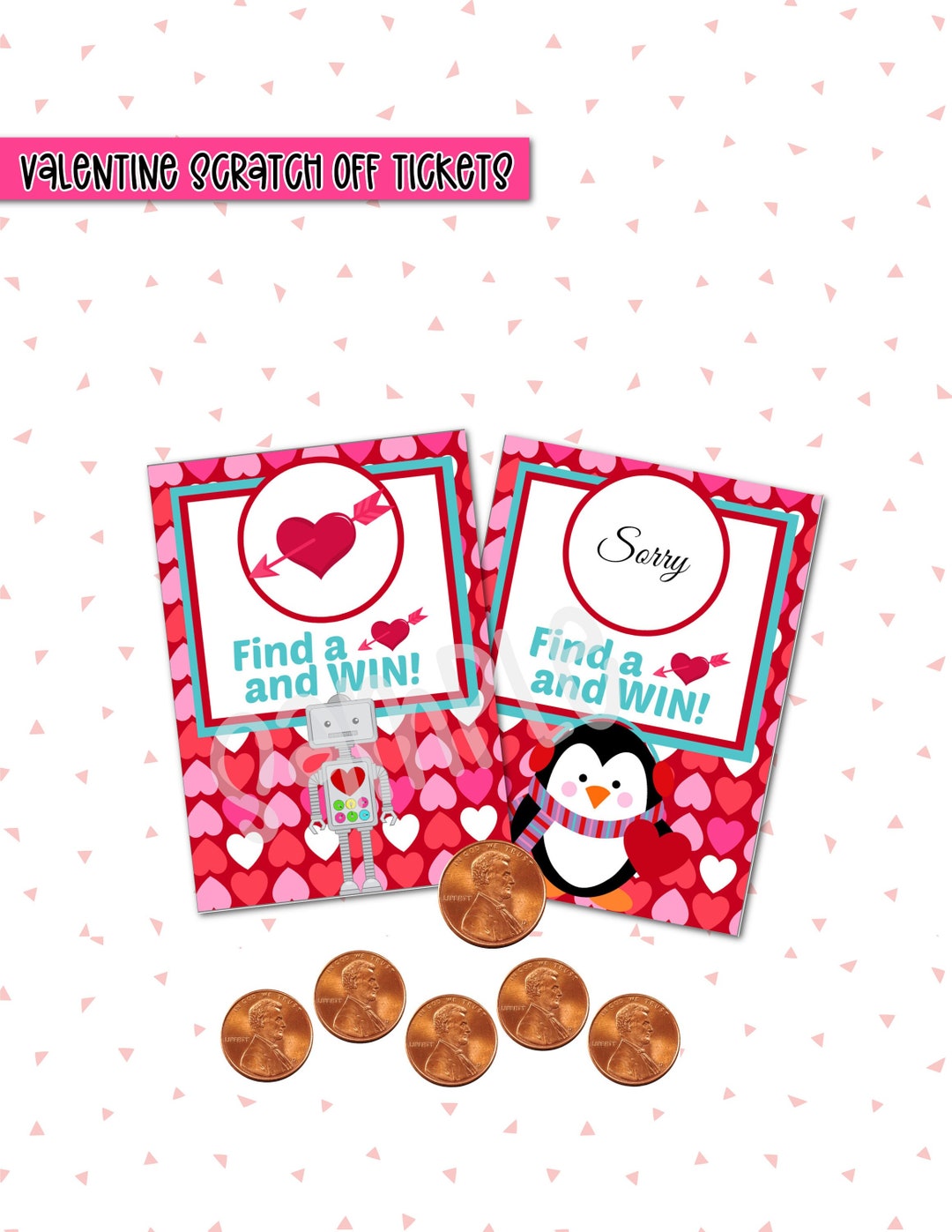 Printable Valentines Day Printable SCRATCH OFF Ticket Printable Game ...