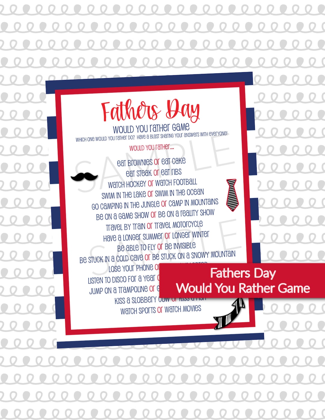 Fathers Day WOULD You RATHER Game for Dad Games Activity Teen Ice ...