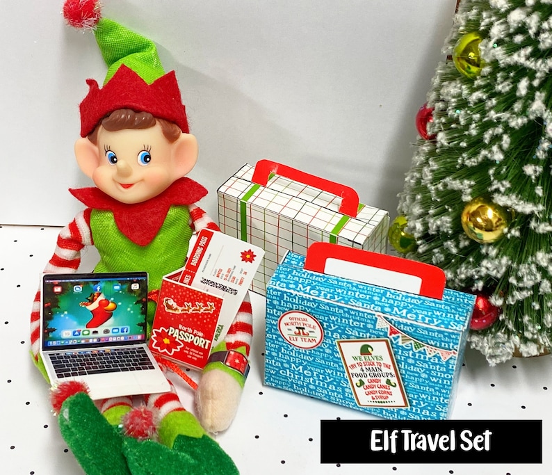 Elf Travel Printable Set – Christmas Props, Suitcase & Passport ...