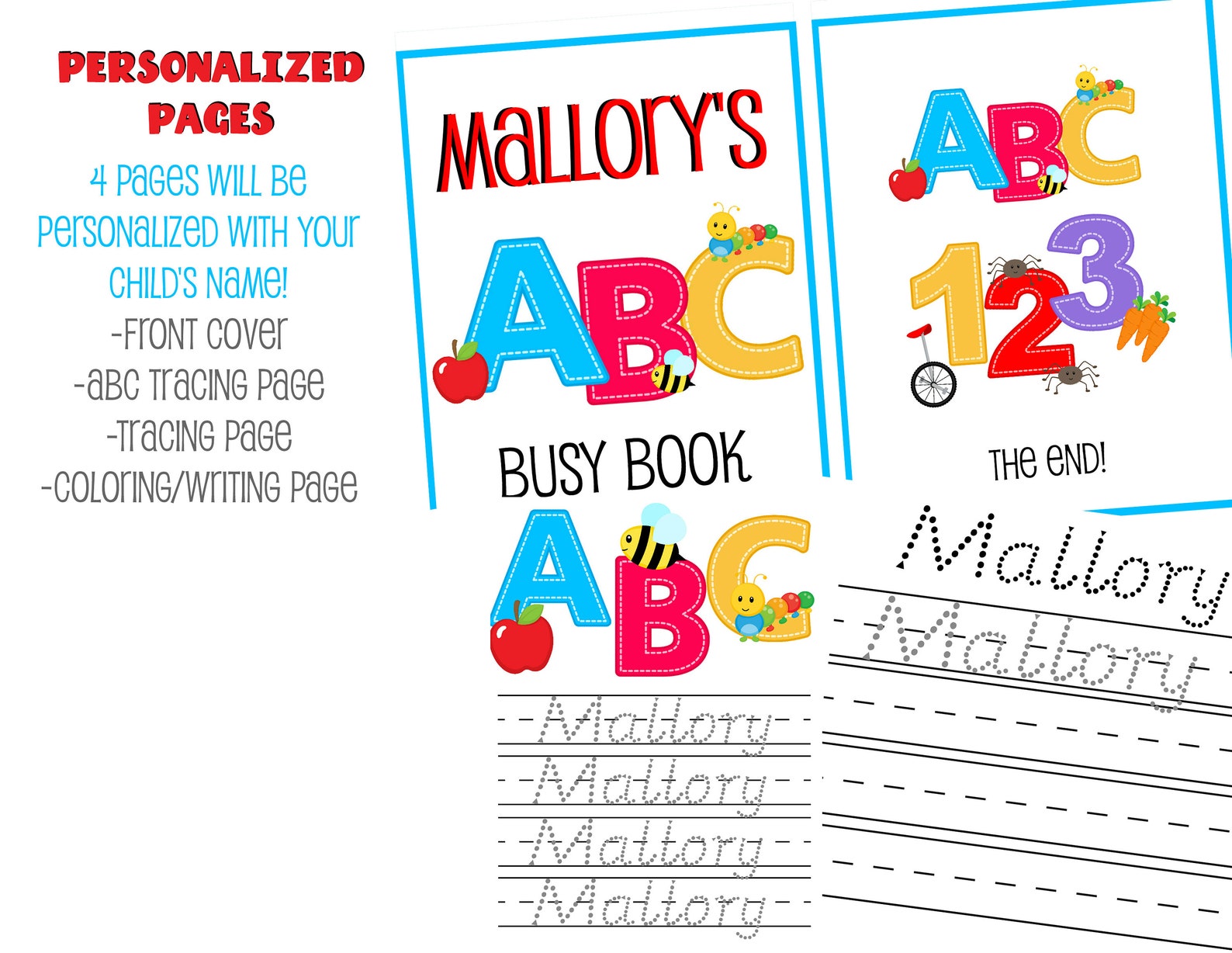 BUSY Book ABC's Instant Download Kids PERSONALIZED for | Etsy