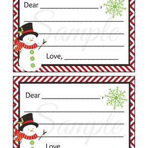 Snowman Blank THANK YOU Card / Note Printable 2 Images INSTANT Download ...