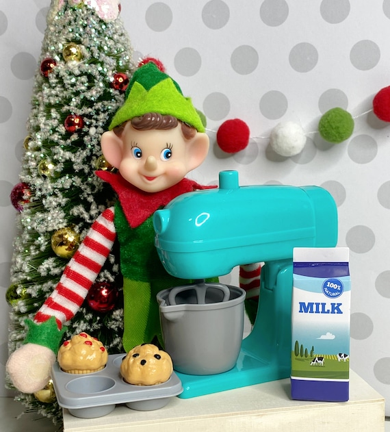 Elf MIXER BAKING Set Christmas Props Accessories Fun Adventure Mischief Prank Prop Shelf Pans Food Etsy Canada