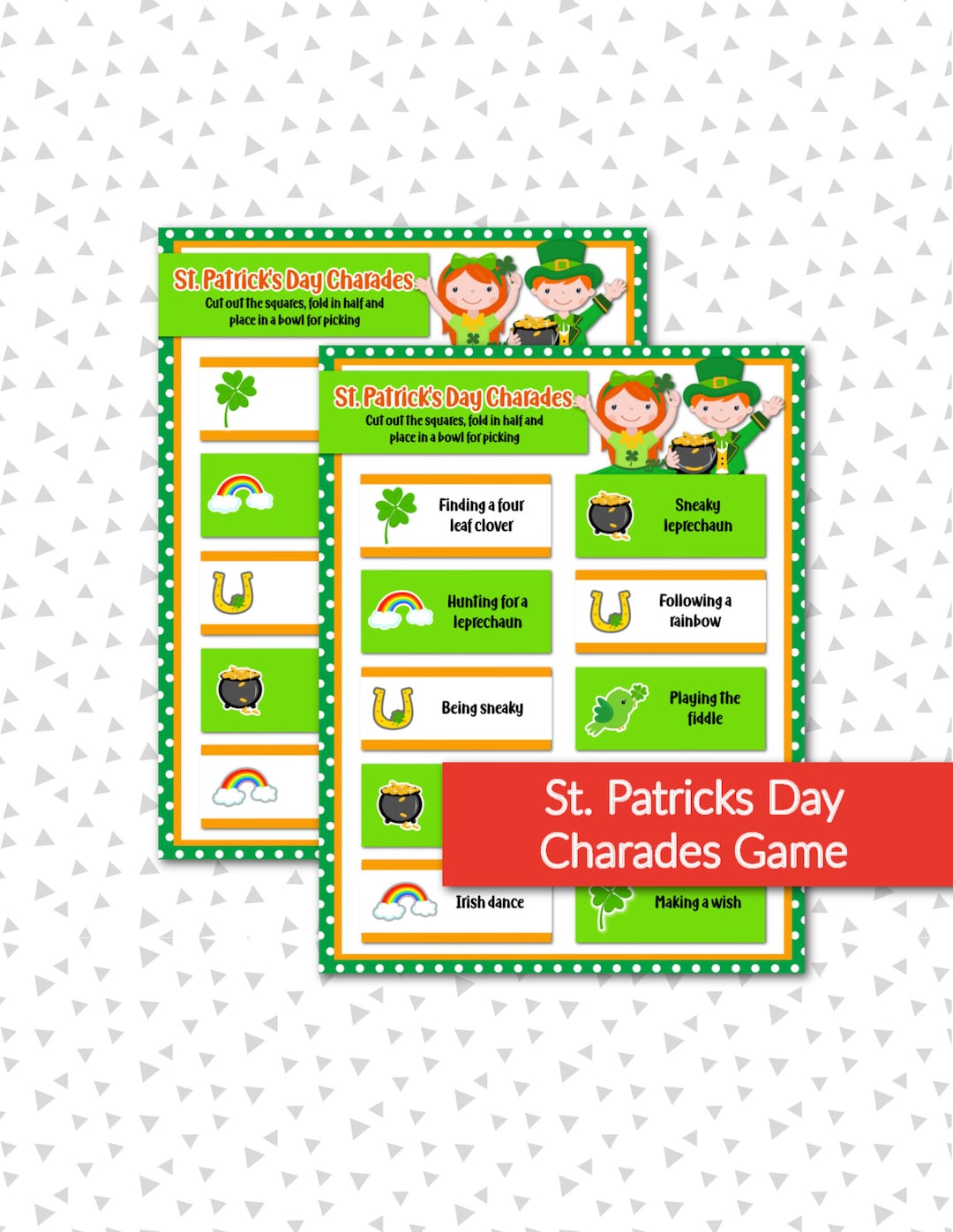 St. Patrick's Day CHARADES Games Activity Teen Ice Breaker School Party ...