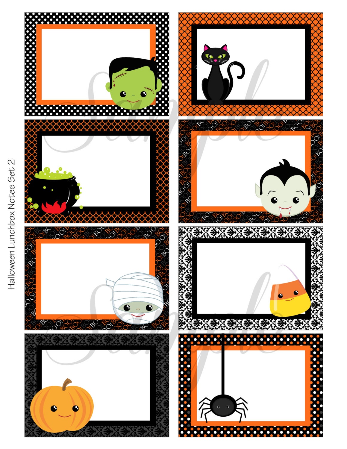 Halloween Lunchbox Notes Printable | Kids Lunch Box Notes | Spooky ...