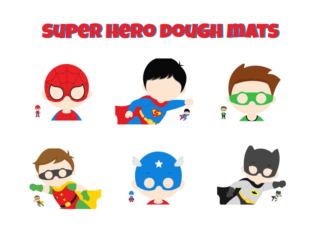 Dough Mats SUPER HERO Games Printable Download Fun Family Party Diy ...