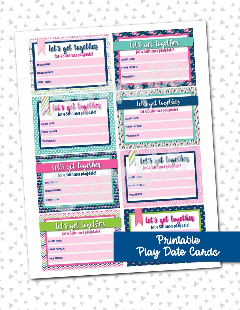 Printable PLAYDATE Cards Printable Last Day of the School Year Card ...