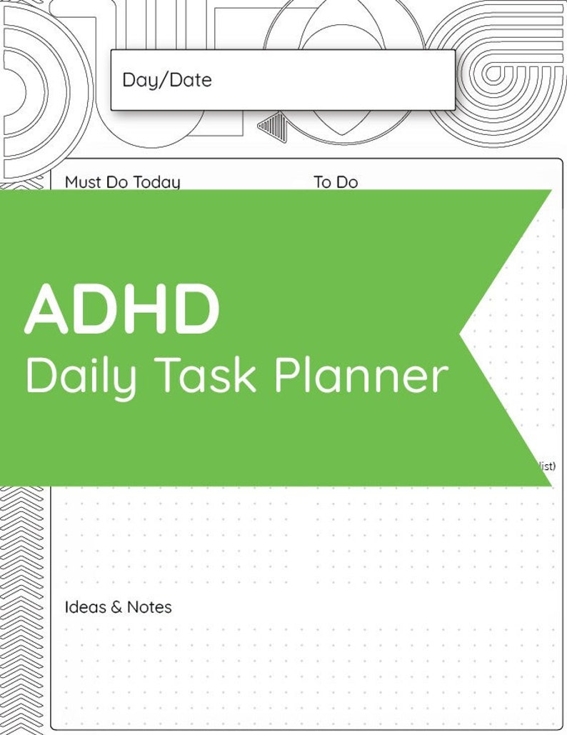 ADHD One-page Printable Daily Task Planner - Etsy