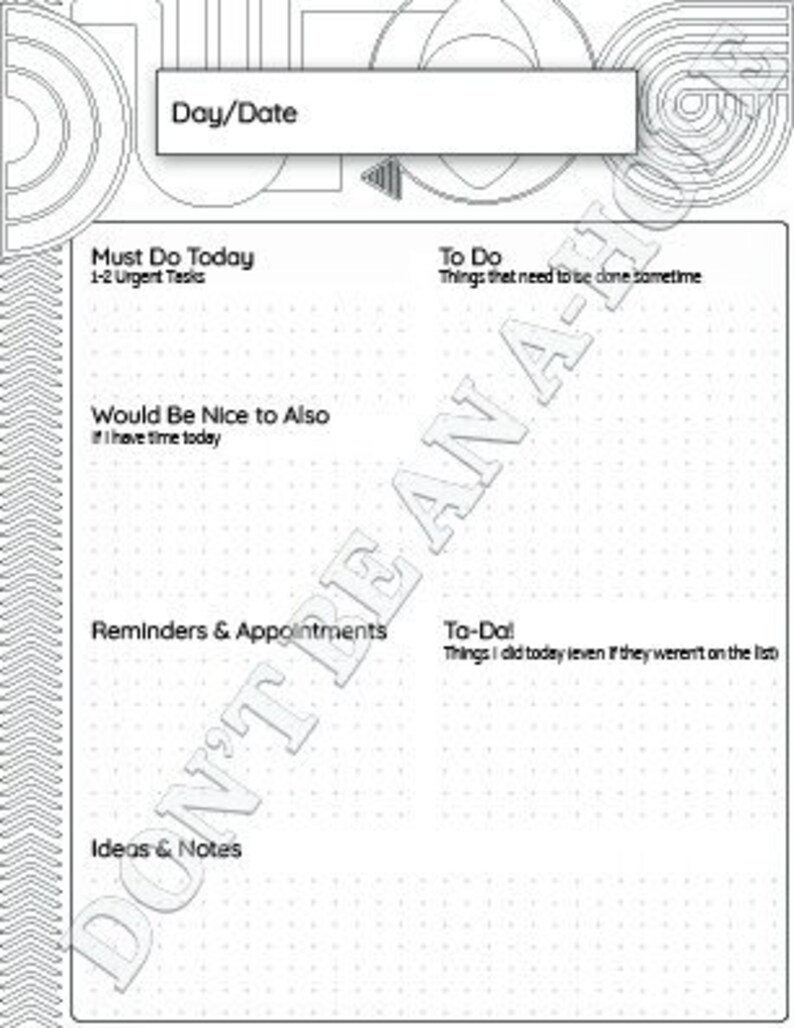 ADHD One-page Printable Daily Task Planner - Etsy