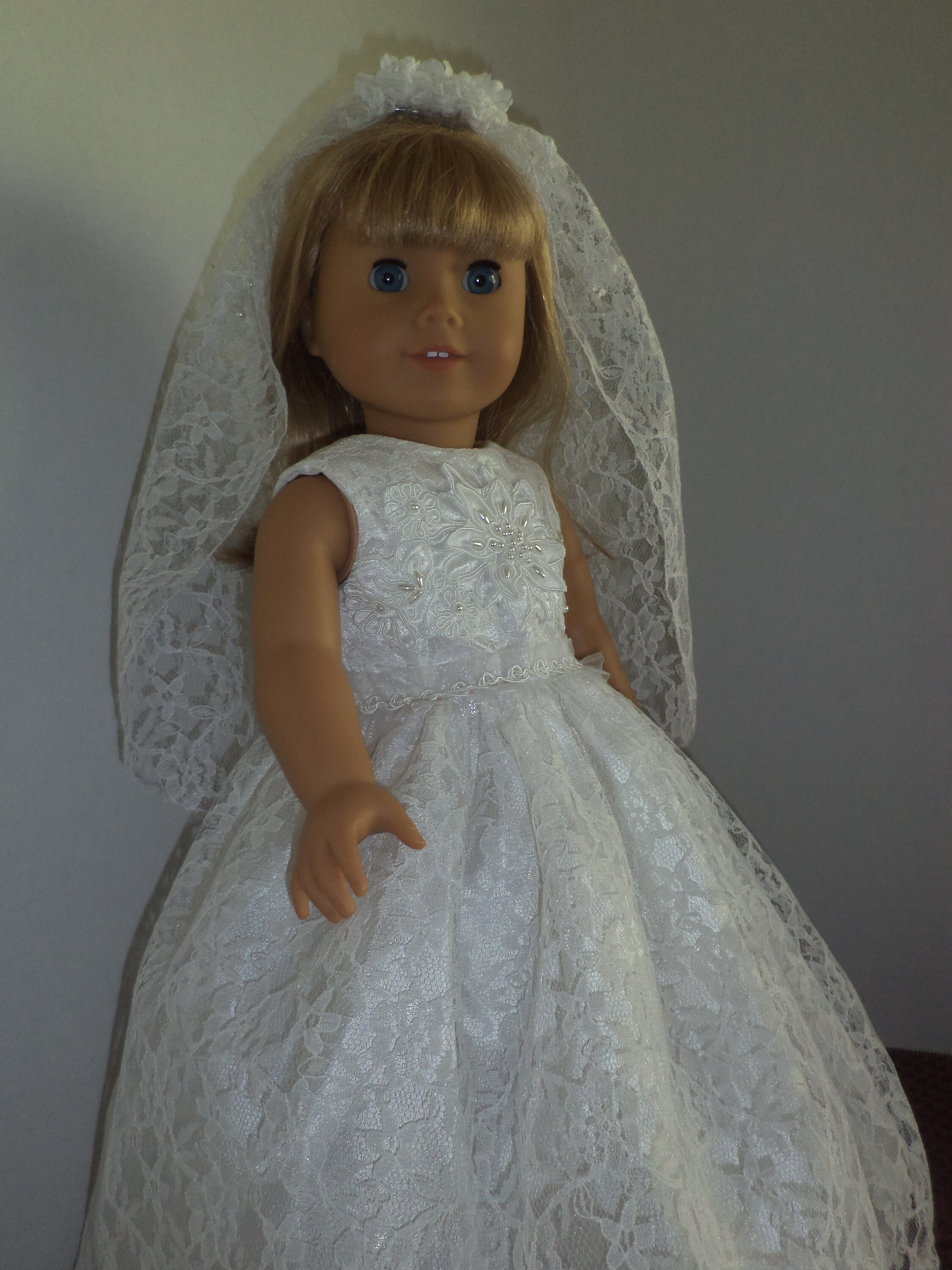 First Communion Dress and Veil Handmade Clothes for 18'' Dolls - Etsy