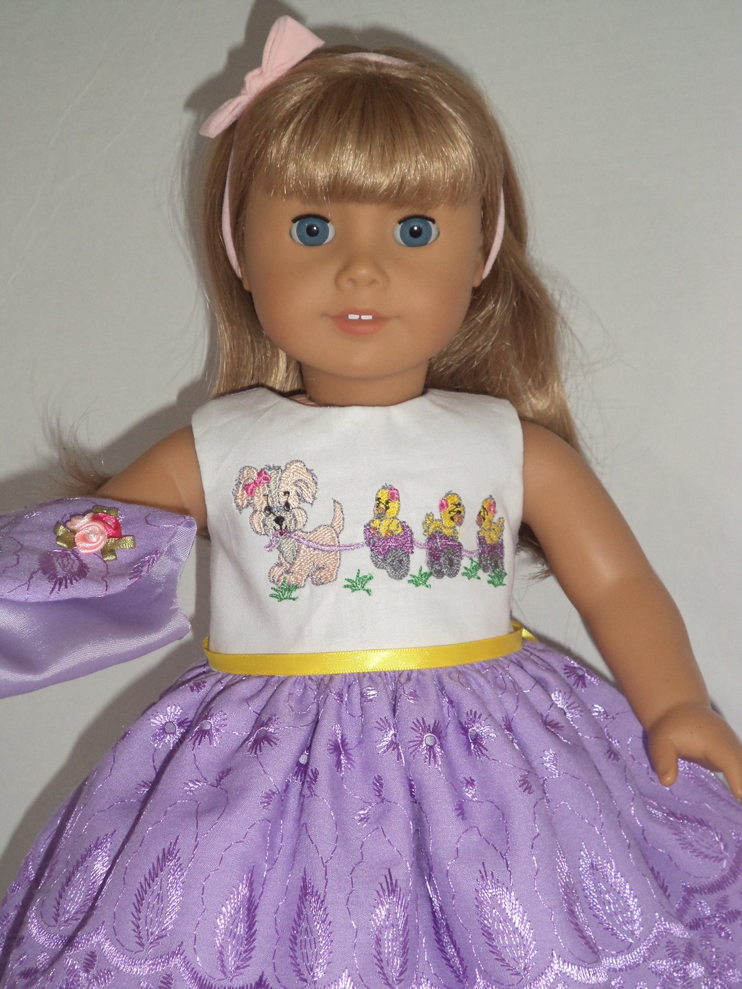 American Girl Doll Dress: Embroidered Spring Outfit With Bolero - Etsy