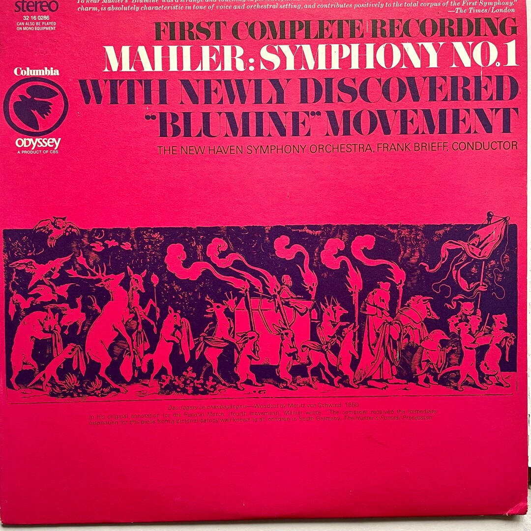 Classical LP: Mahler Symphony No. 1 (complete) by Frank Brieff, New ...