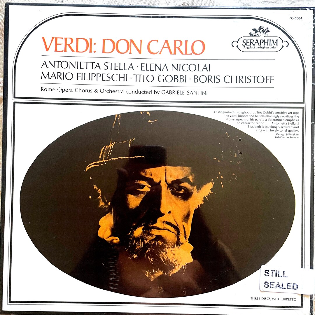 Sealed Opera LP Box Set: Verdi Don Carlo With Gabriele Santini ...