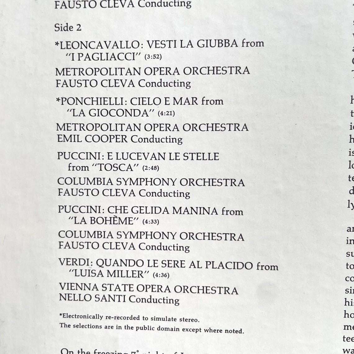 Opera LP: A Salute to Richard Tucker on His Silver Anniversary ...