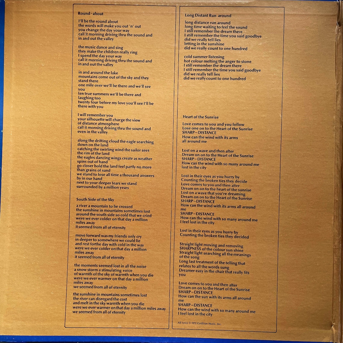 Vintage Rock LP: Fragile by Yes Gatefold Insert Atlantic - Etsy