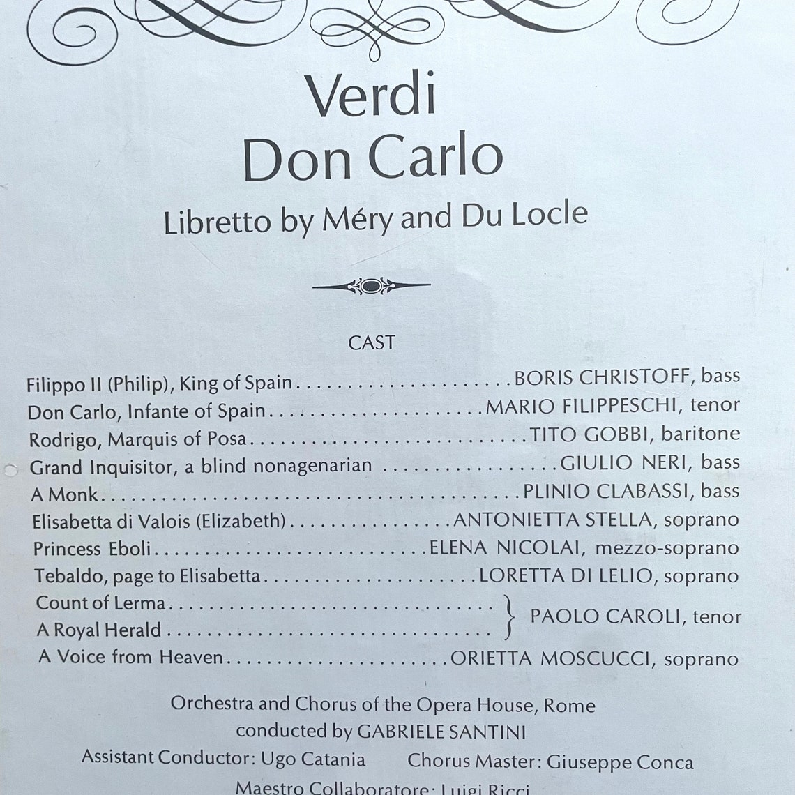 Sealed Opera LP Box Set: Verdi Don Carlo With Gabriele Santini ...