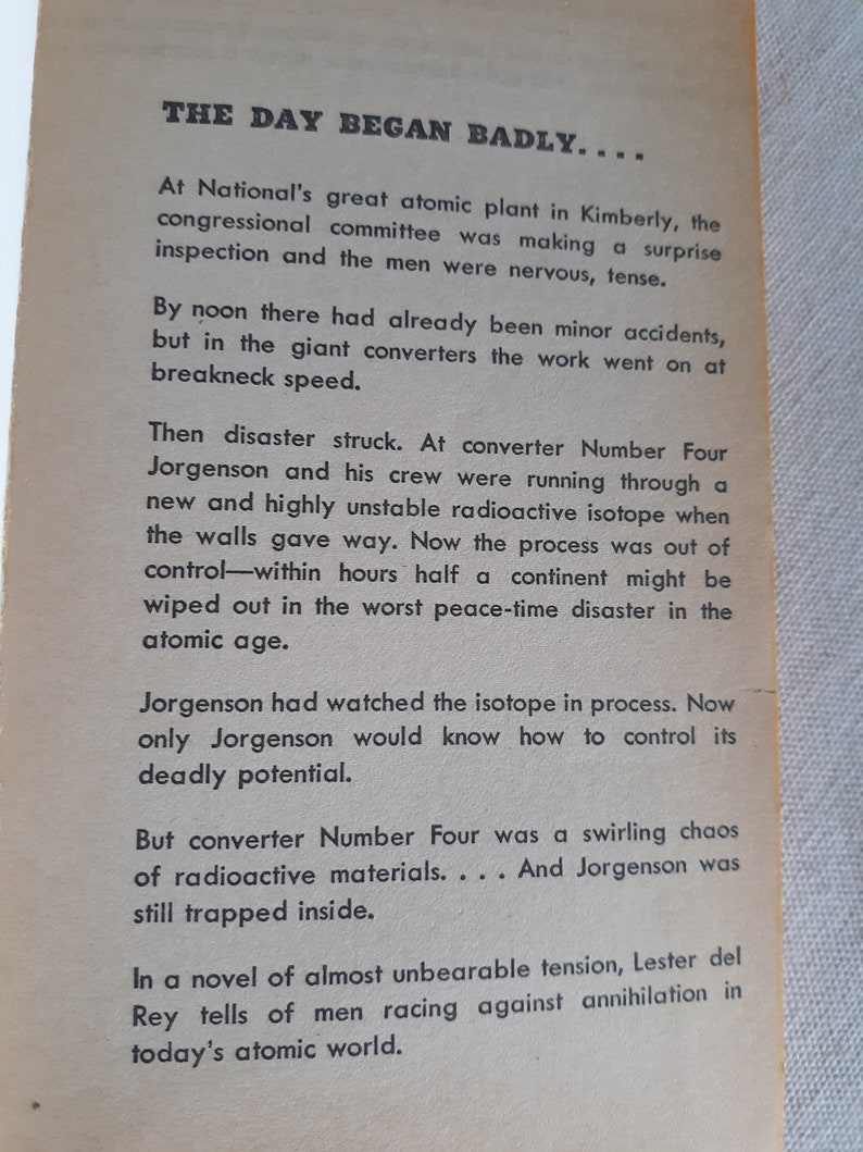 Vintage Speculative Fiction: Nerves by Lester Del Rey 5th - Etsy