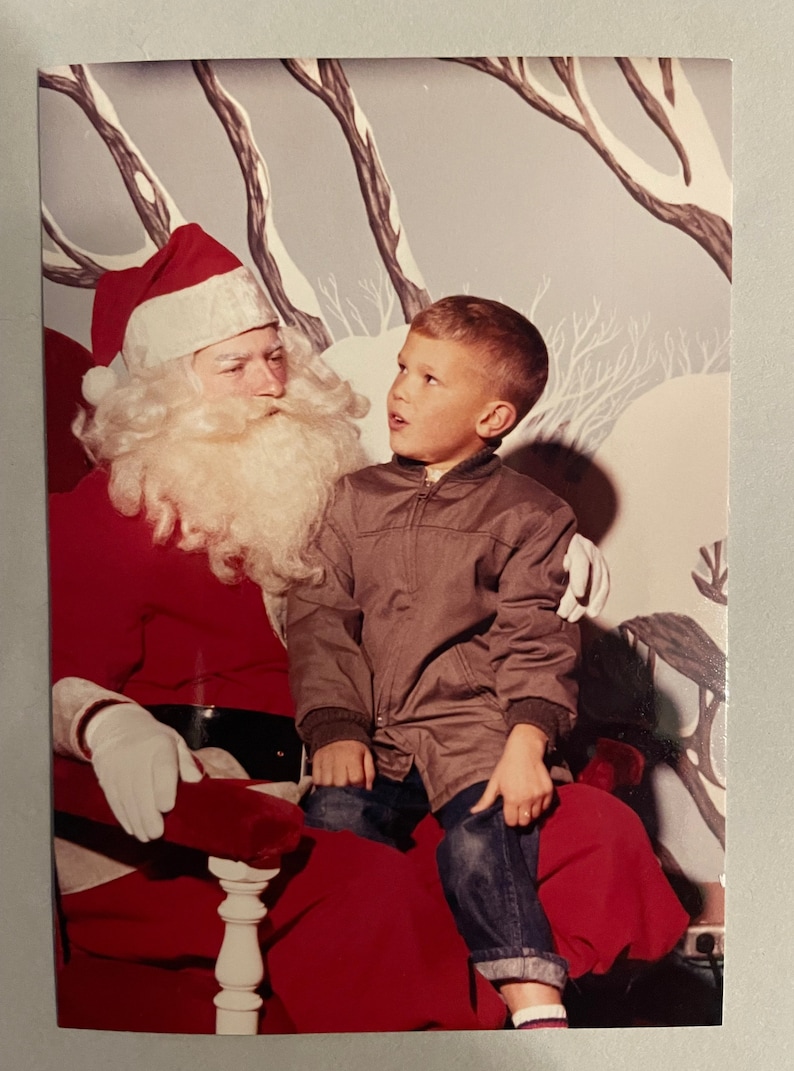 Vintage Found Photos: 2 Photos, Child With Santa Claus, Department ...