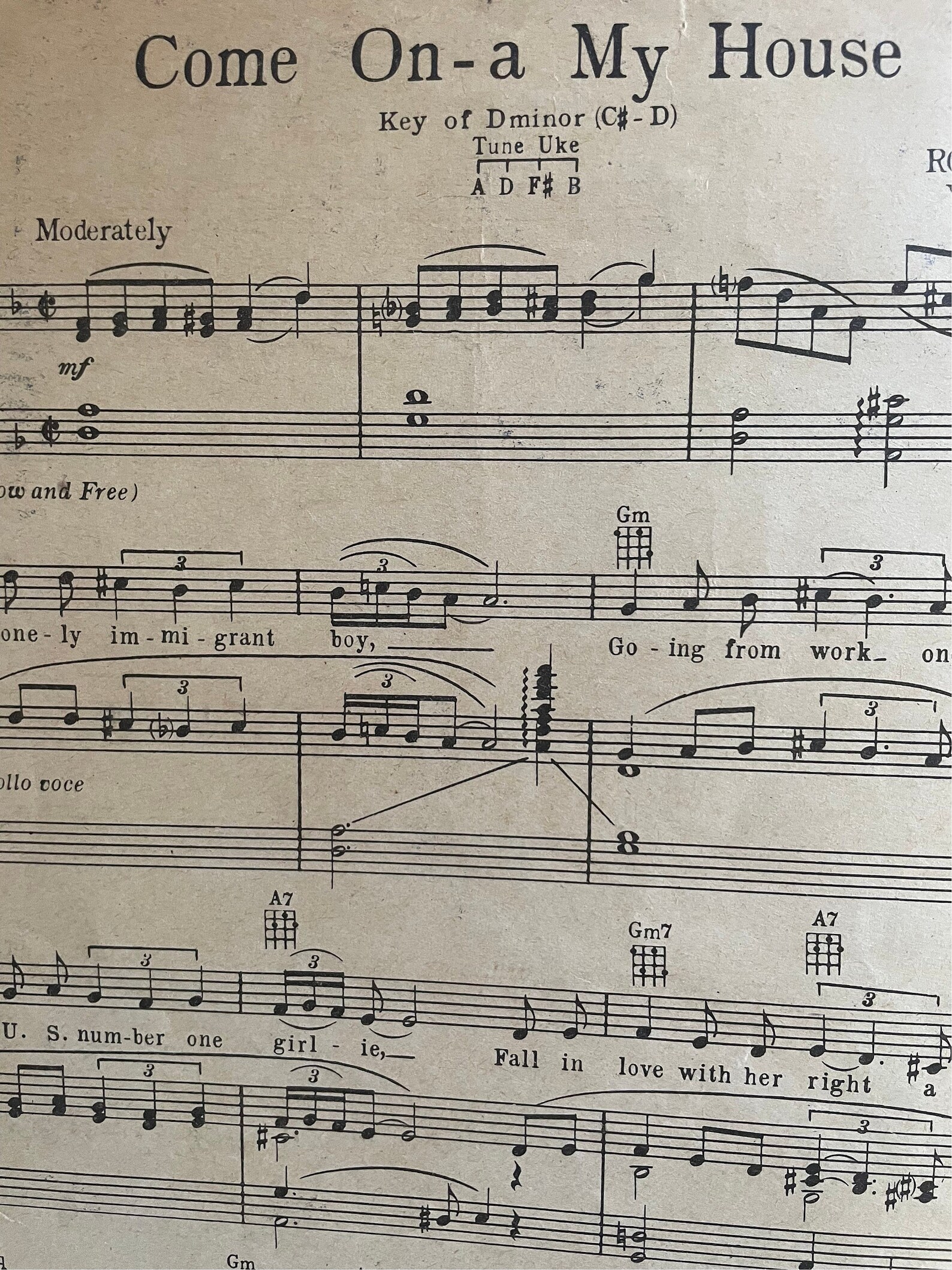 Sheet Music: Come On-a My House by Ross Bagdasarian, Ross Saroyan ...
