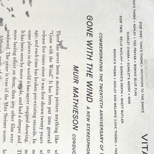 Soundtrack LP: Gone With the Wind (max Steiner) by Muir Mathieson ...