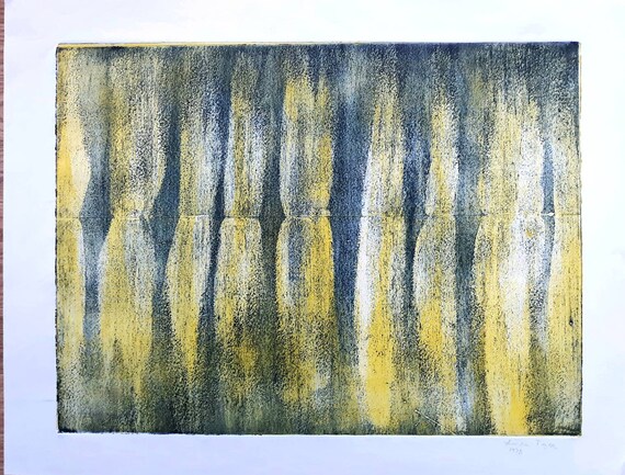 Vintage Large Color Intaglio Print: untitled - Etsy