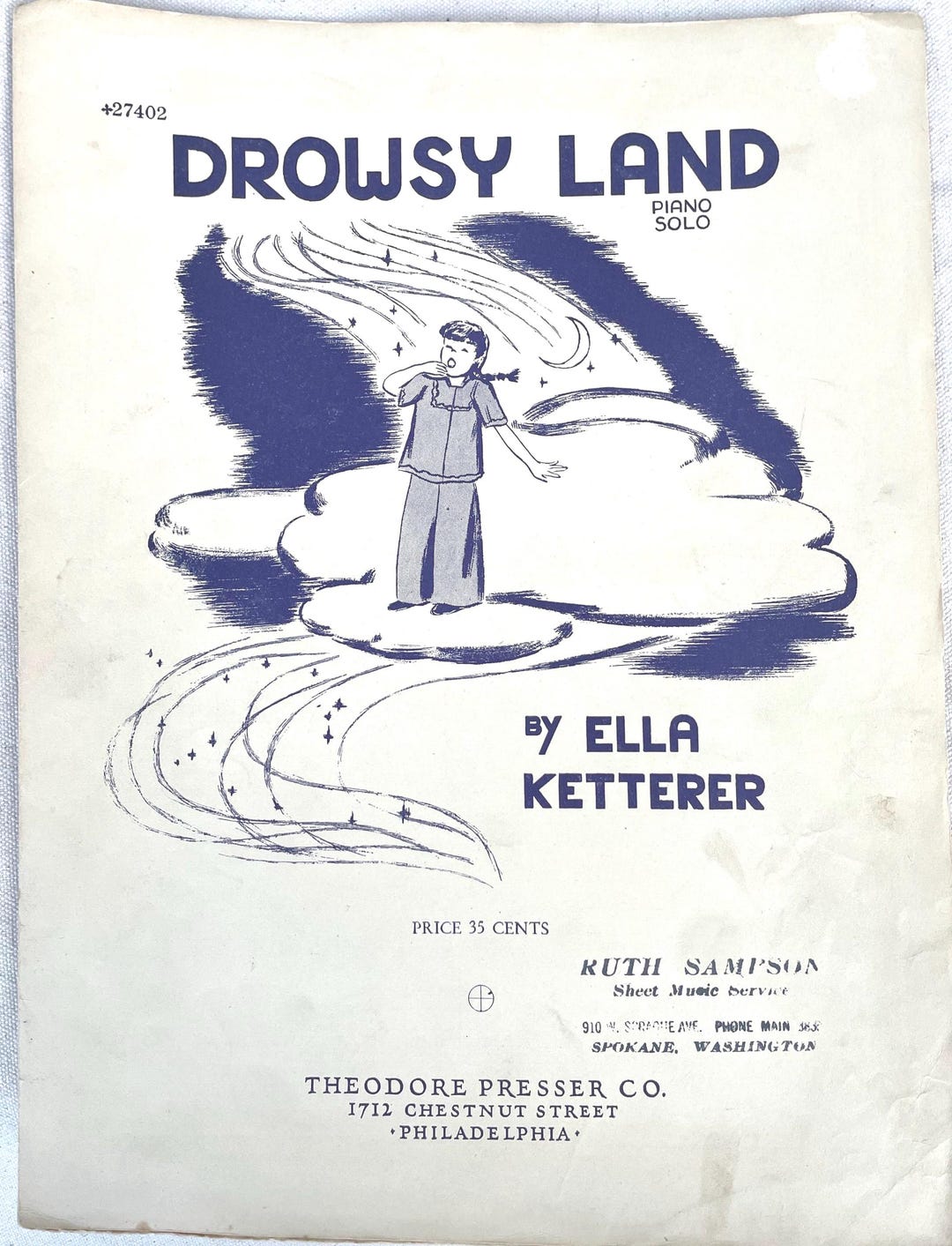 Sheet Music: Drowsy Land by Ella Ketterer, Theodore Presser, 1943. 4 ...