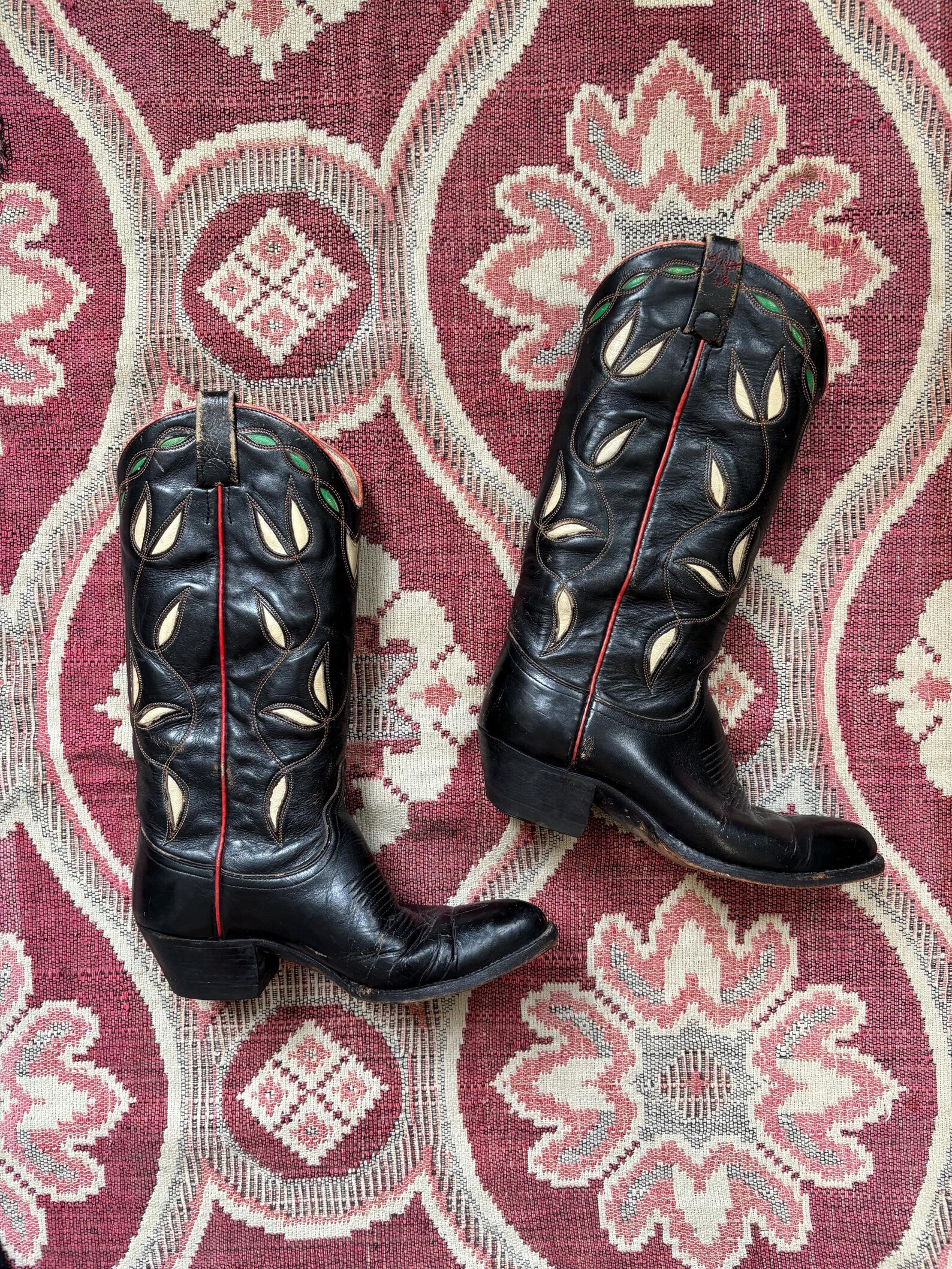 1970s RALPH LAUREN Selene Western Leather Cowboy Boots Size 7.5 - Etsy
