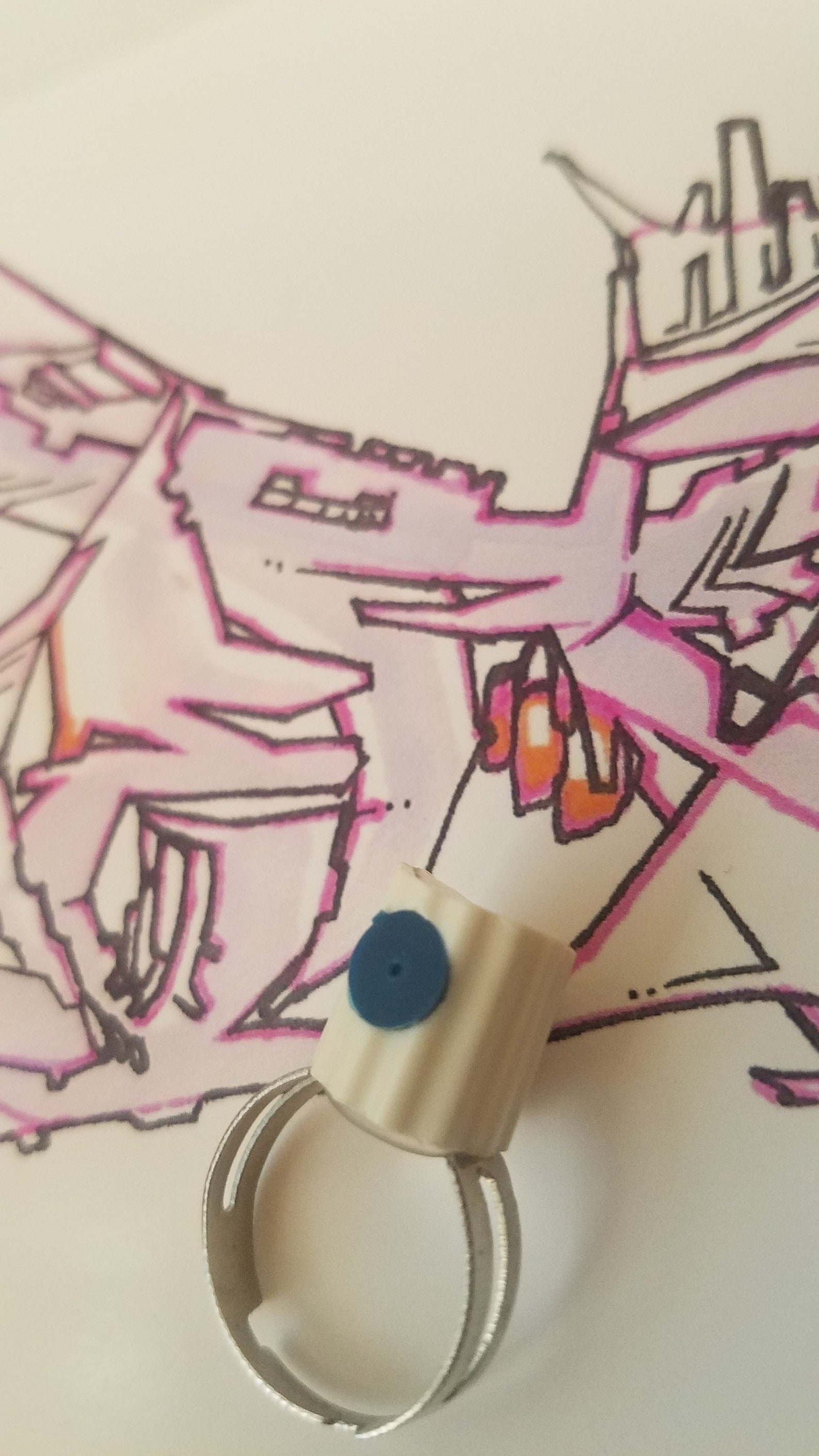 White Spray Tip Graffiti Ring-/ Graffiti Jewelry / Spray Paint Ring ...