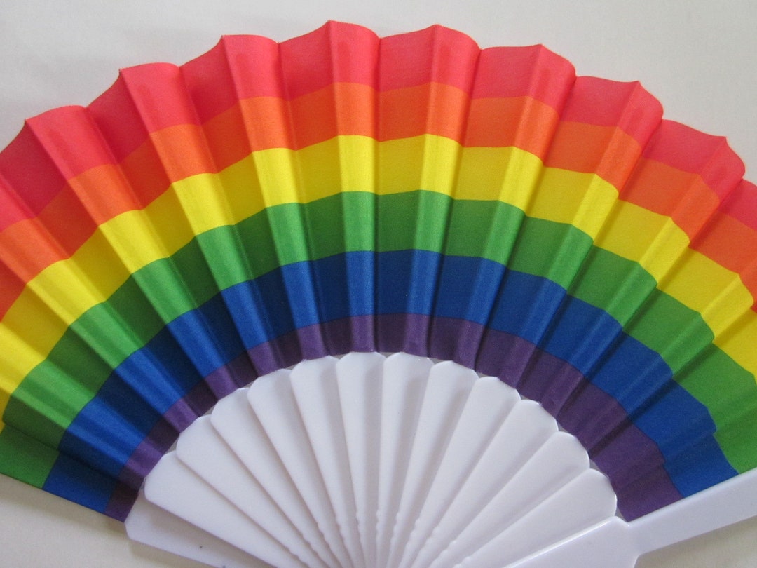 LGBTQ Rainbow Hand Held Fan-/ Bi / Costume / Dancer / Edc / Gay / Gift ...