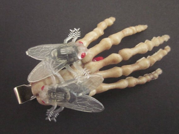 Creepy Skeleton Fly Hair Clip/ Dia De Los Muertos / Halloween | Etsy