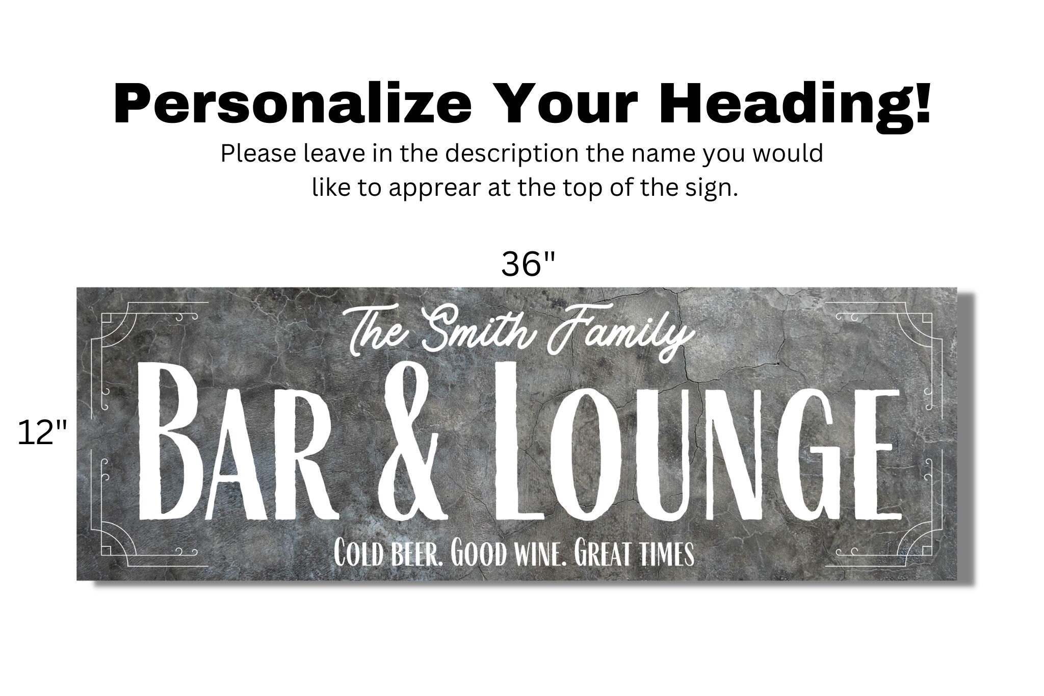 Custom Bar & Lounge Sign, Customized METAL Bar Sign, Home Bar Sign ...