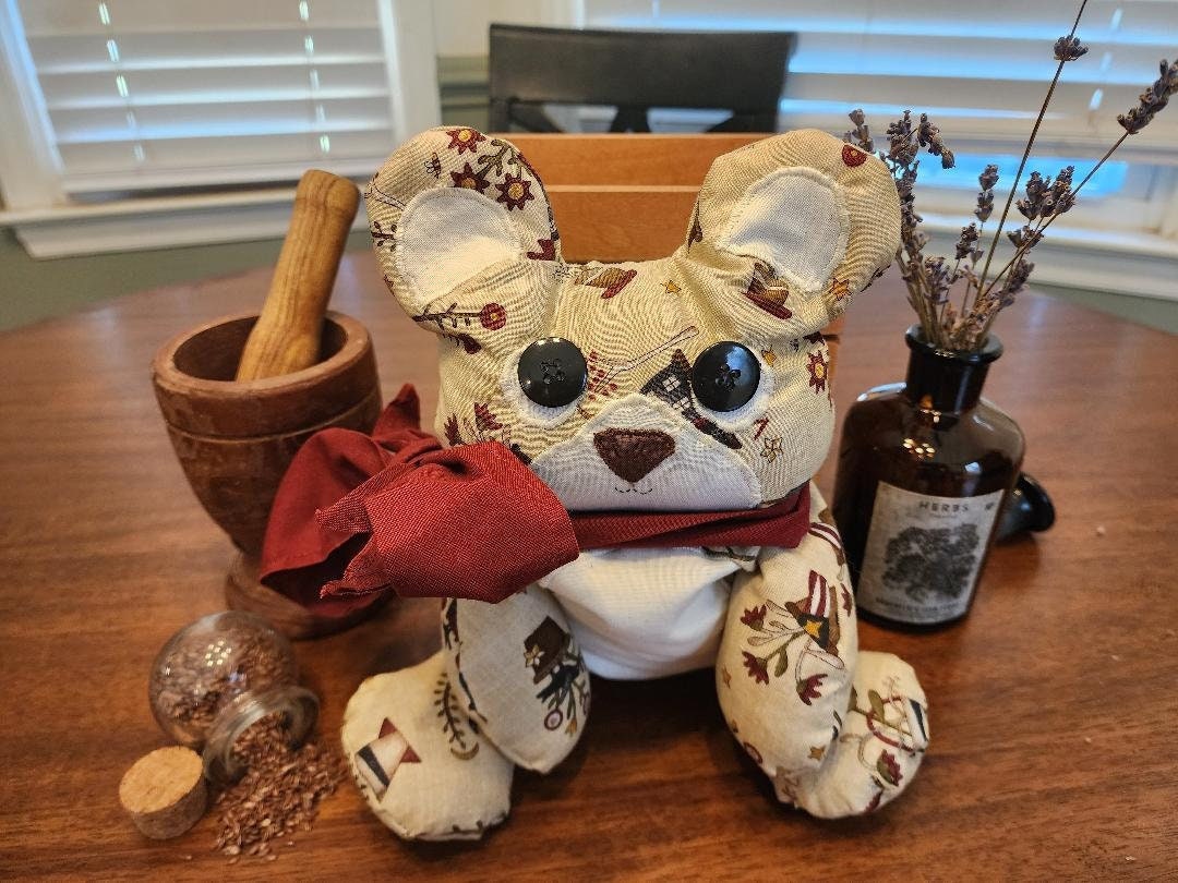 Heat Pack Bear With Flax Seed and Lavender Buds - Etsy