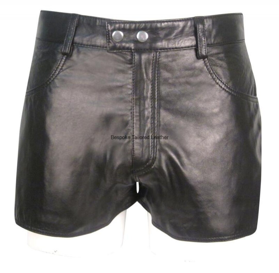 Leather Shorts With Two Pockets Black Custom Made to Order BSHN001 IN ...